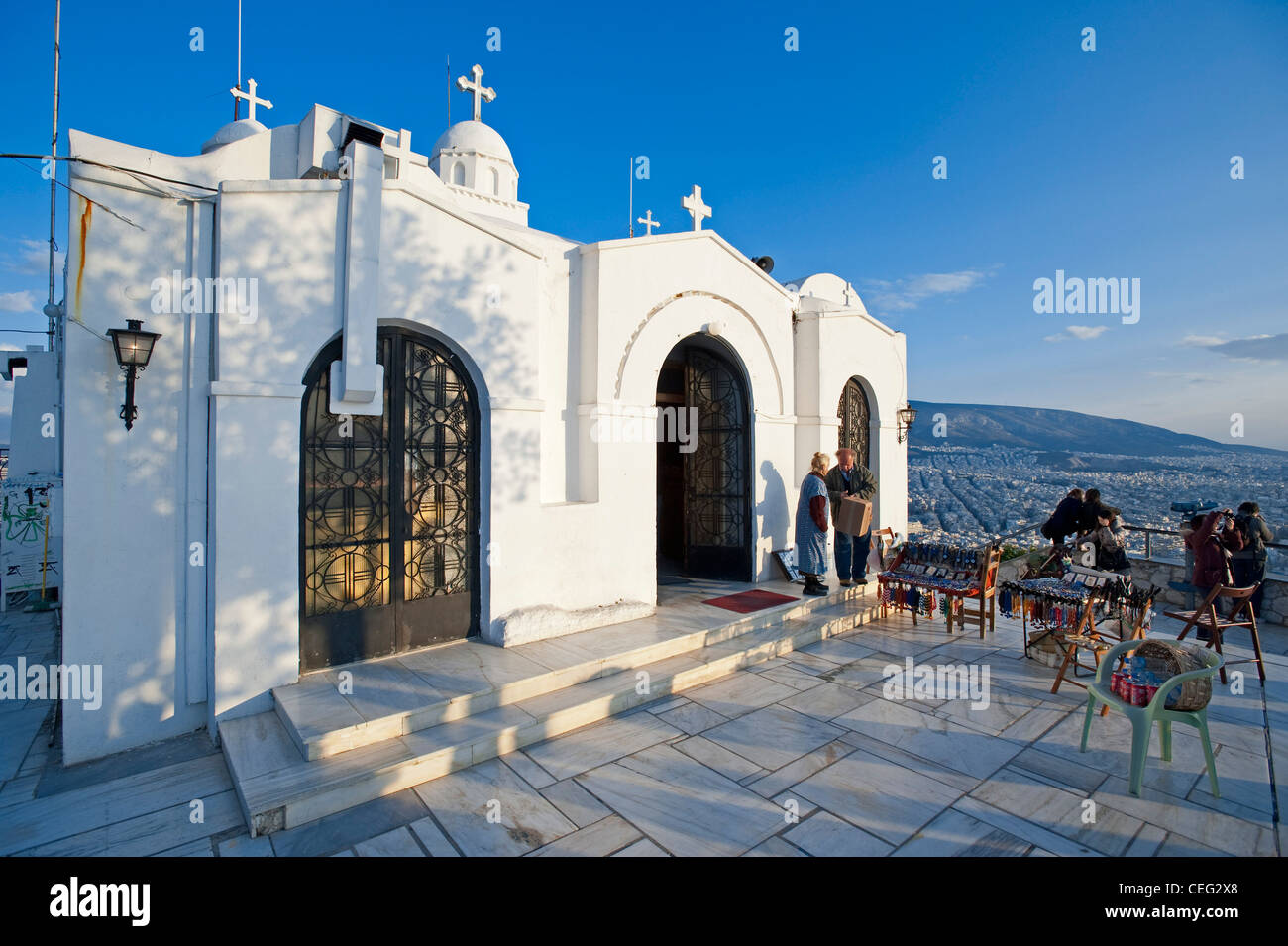 St. George's Chapel on Mount Lycabettus, Athens, Greece, Europe Stock ...