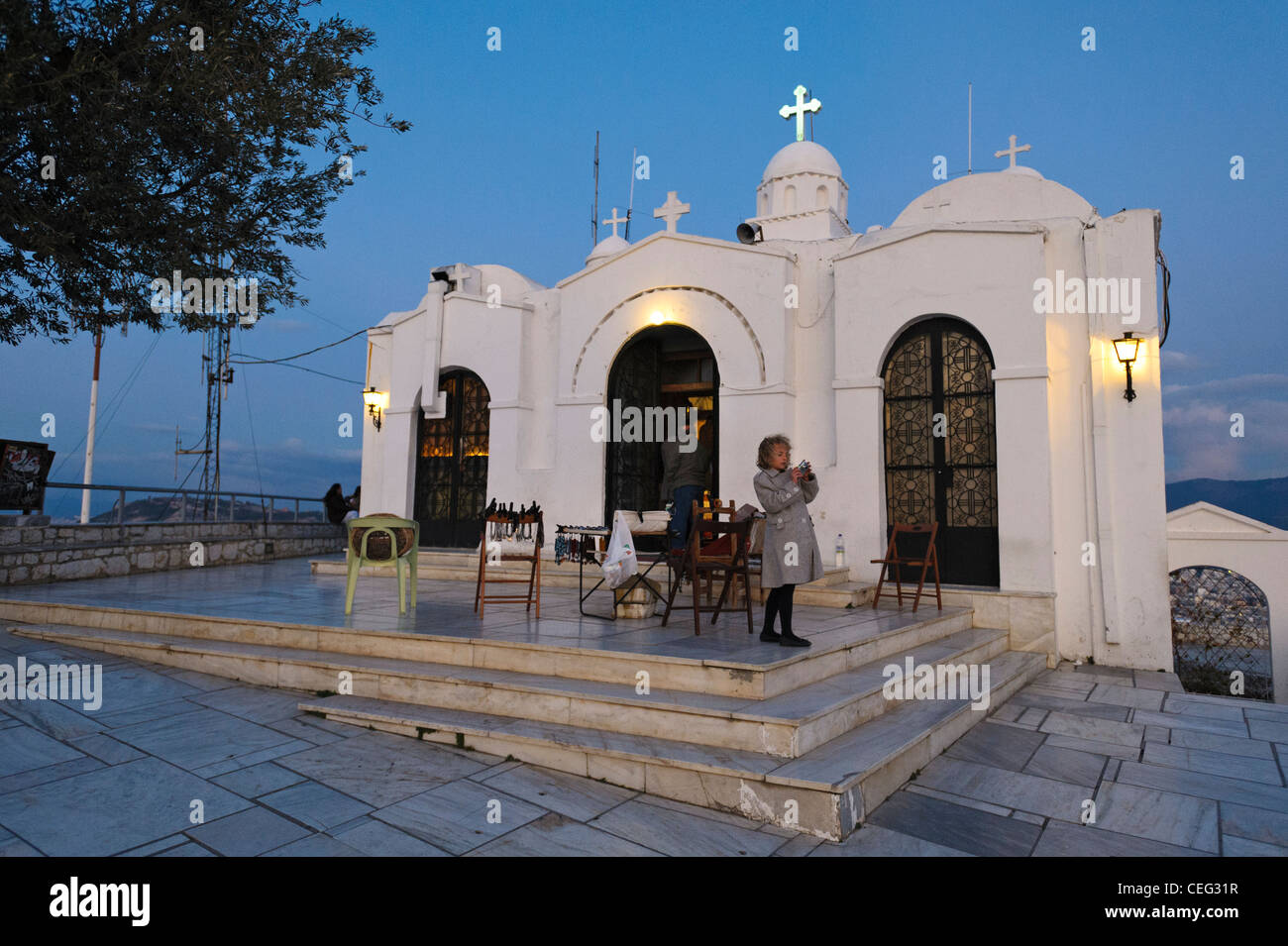St. George's Chapel on Mount Lycabettus, Athens, Greece, Europe Stock ...