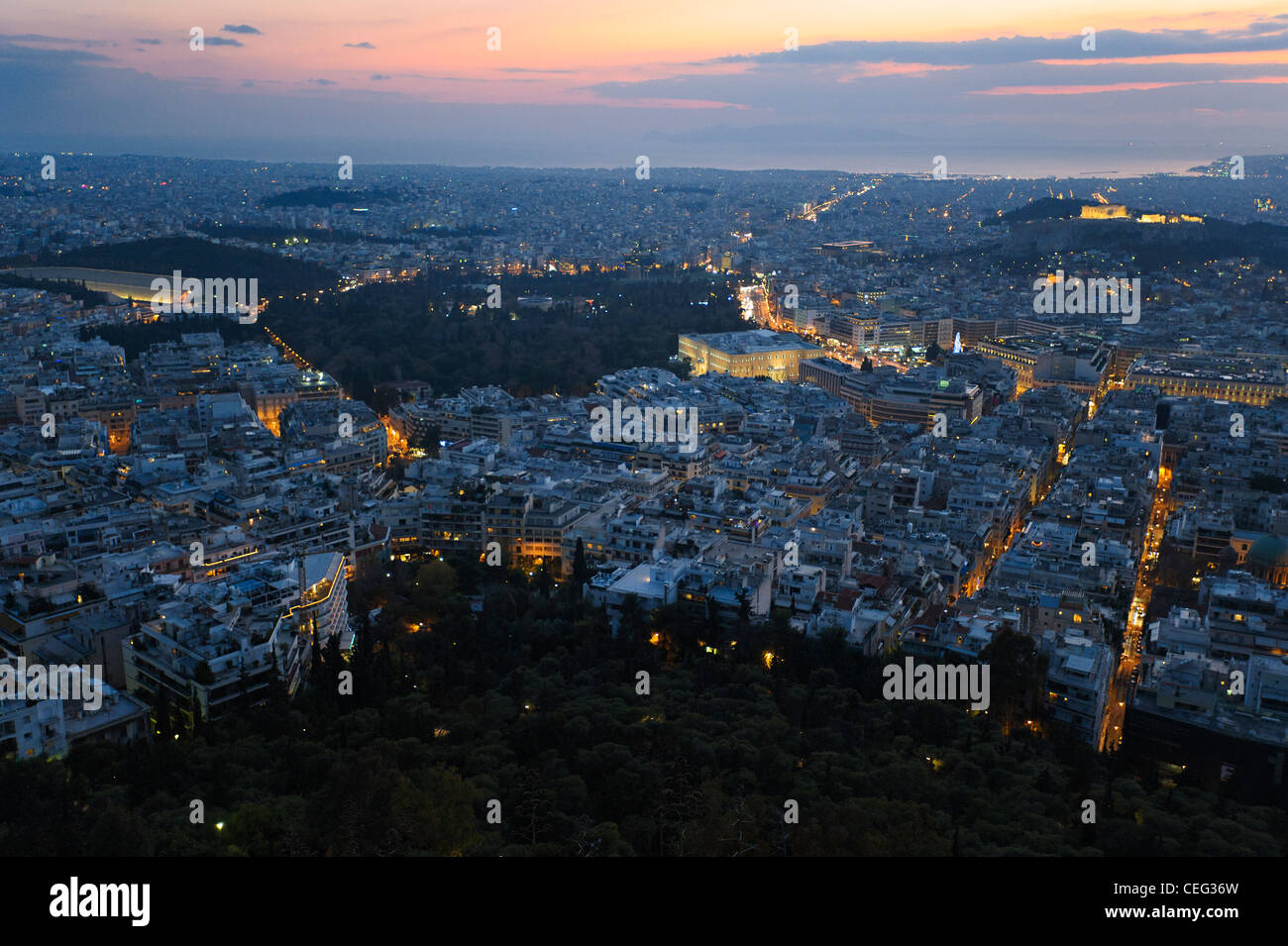 Athens at night hi-res stock photography and images - Alamy