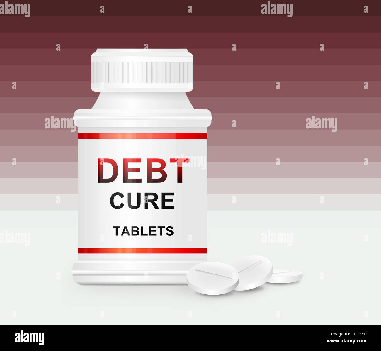 Debt cure tablets Stock Photo - Alamy
