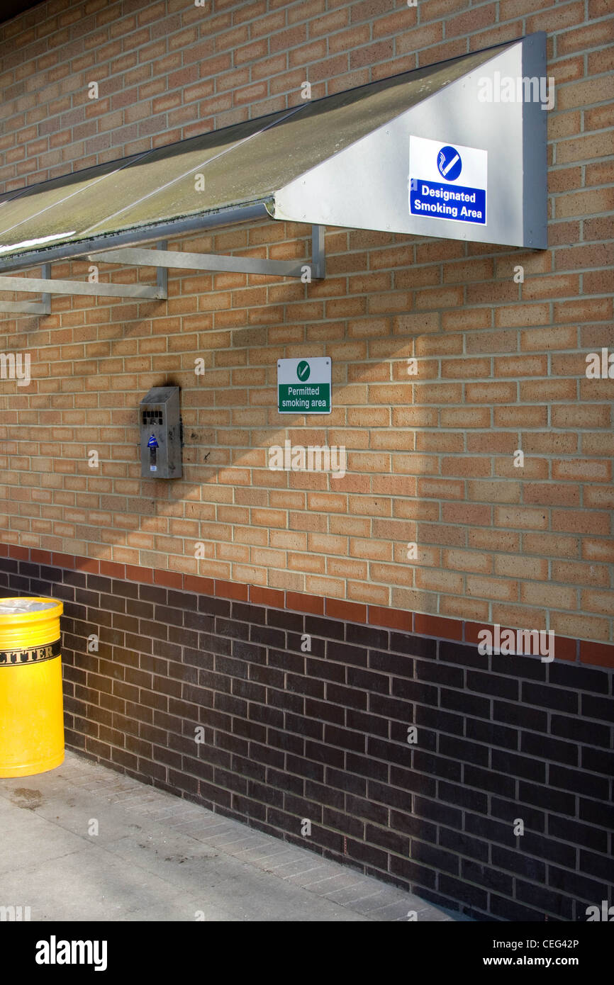 A covered Designated Smoking Area in a place of work Stock Photo - Alamy
