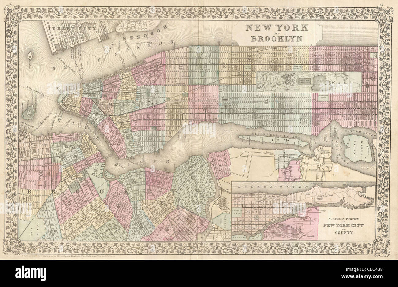 1882 mitchell map of new york city hi-res stock photography and images ...