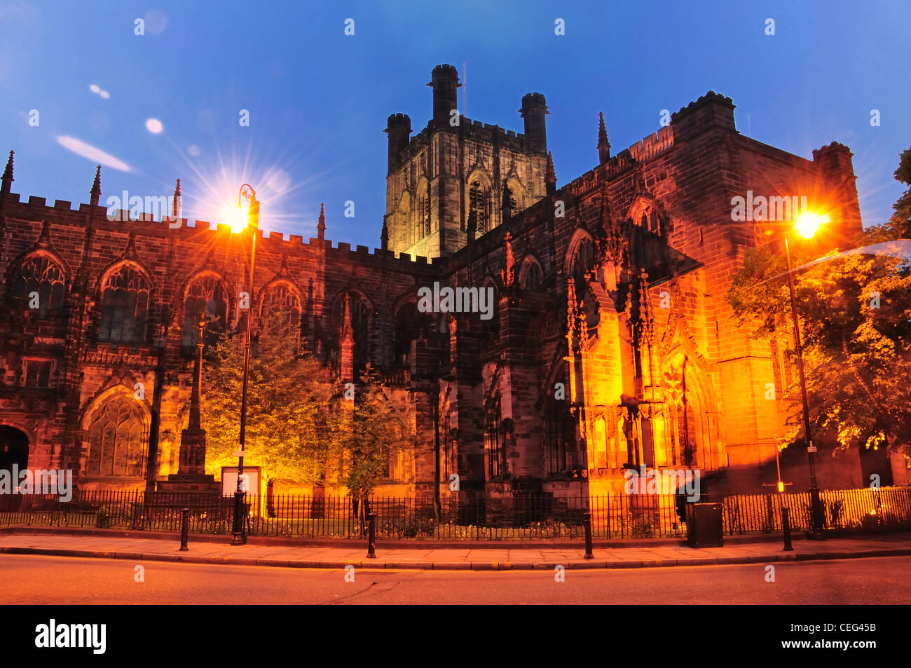 Chester Cathedral Photographed at night Stock Photo - Alamy