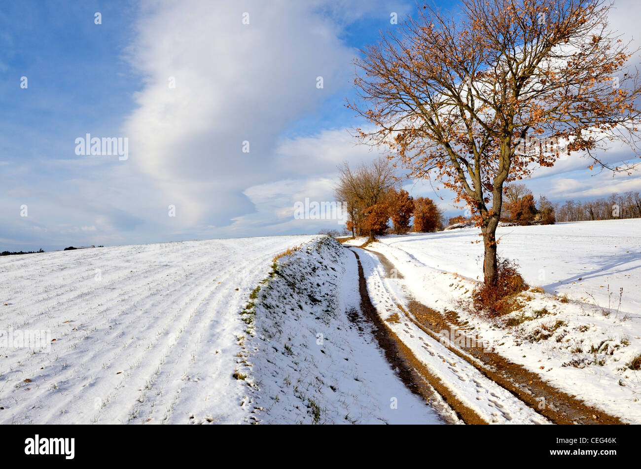 A snowy landscape in Tuscany Stock Photo - Alamy
