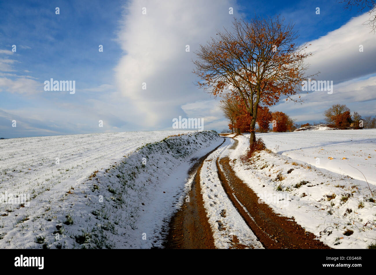 A snowy landscape in Tuscany Stock Photo - Alamy