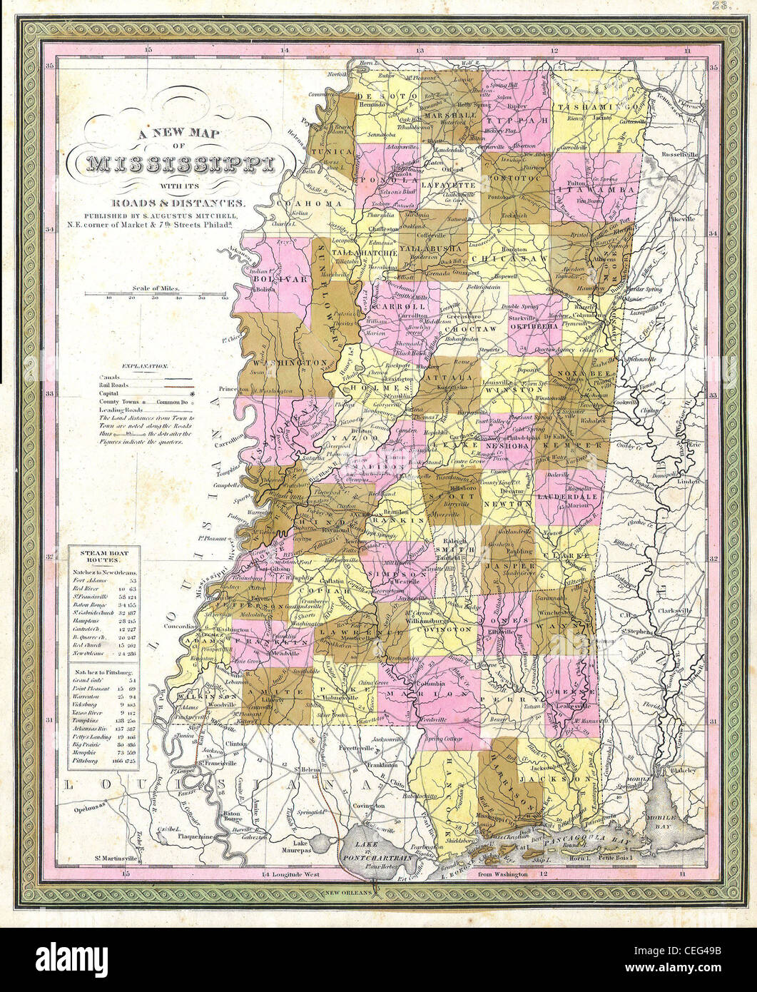 Map of mississippi hi-res stock photography and images - Alamy
