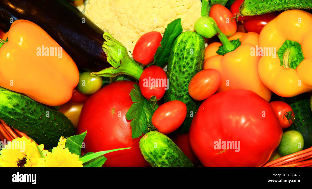 Heap of vegetables. Close up, front view Stock Photo - Alamy