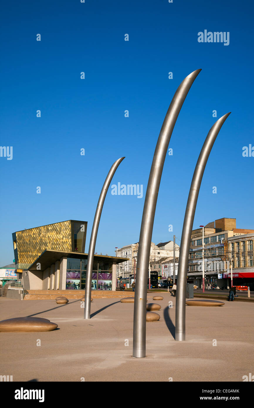 Redeveloped seafront at Blackpool Central Promenade with wedding chapel ...