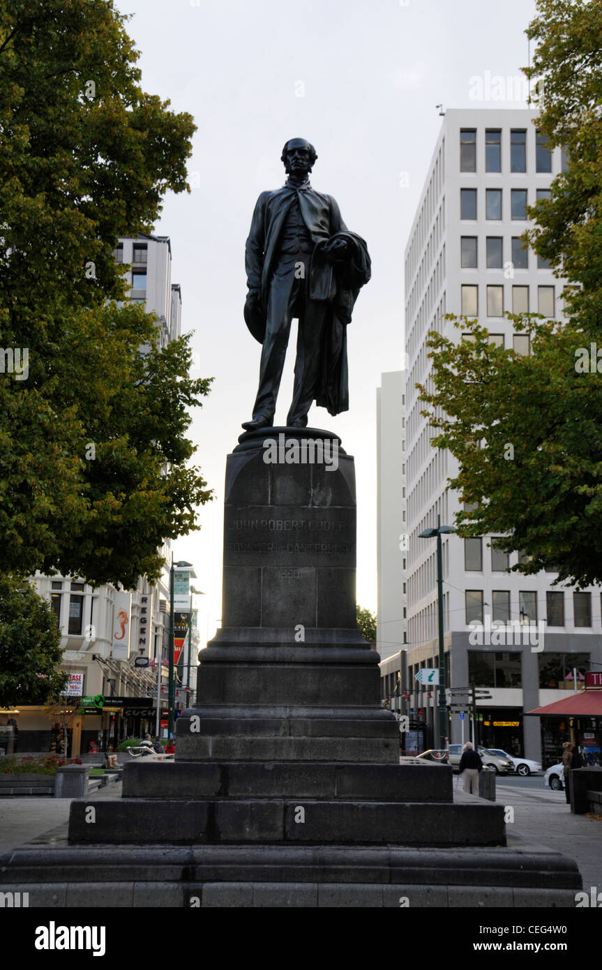 A bronze statue of John Robert Godley, an Irishman and founder of ...