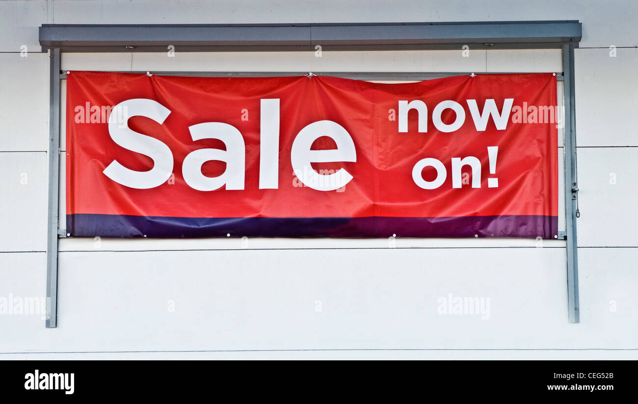 A 'Sale now on!' sign, UK Stock Photo - Alamy