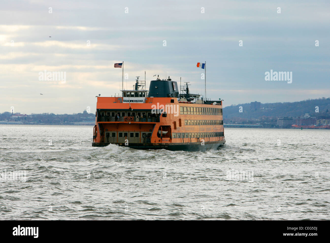 staten island ferry andrew j barberi crossing new york bay Stock Photo ...