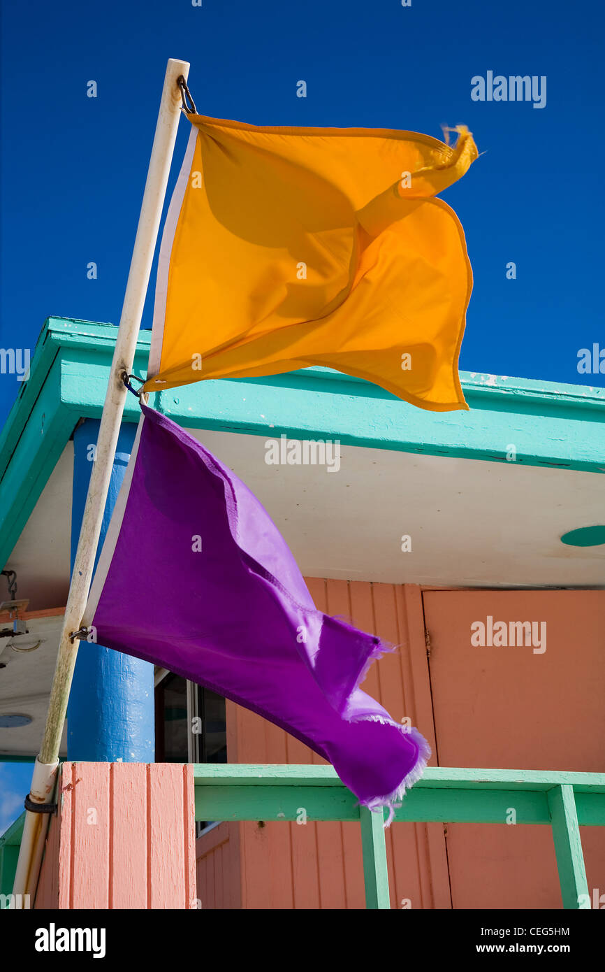 Beach lifeguard tower hut in Miami Beach, Florida, USA Stock Photo - Alamy