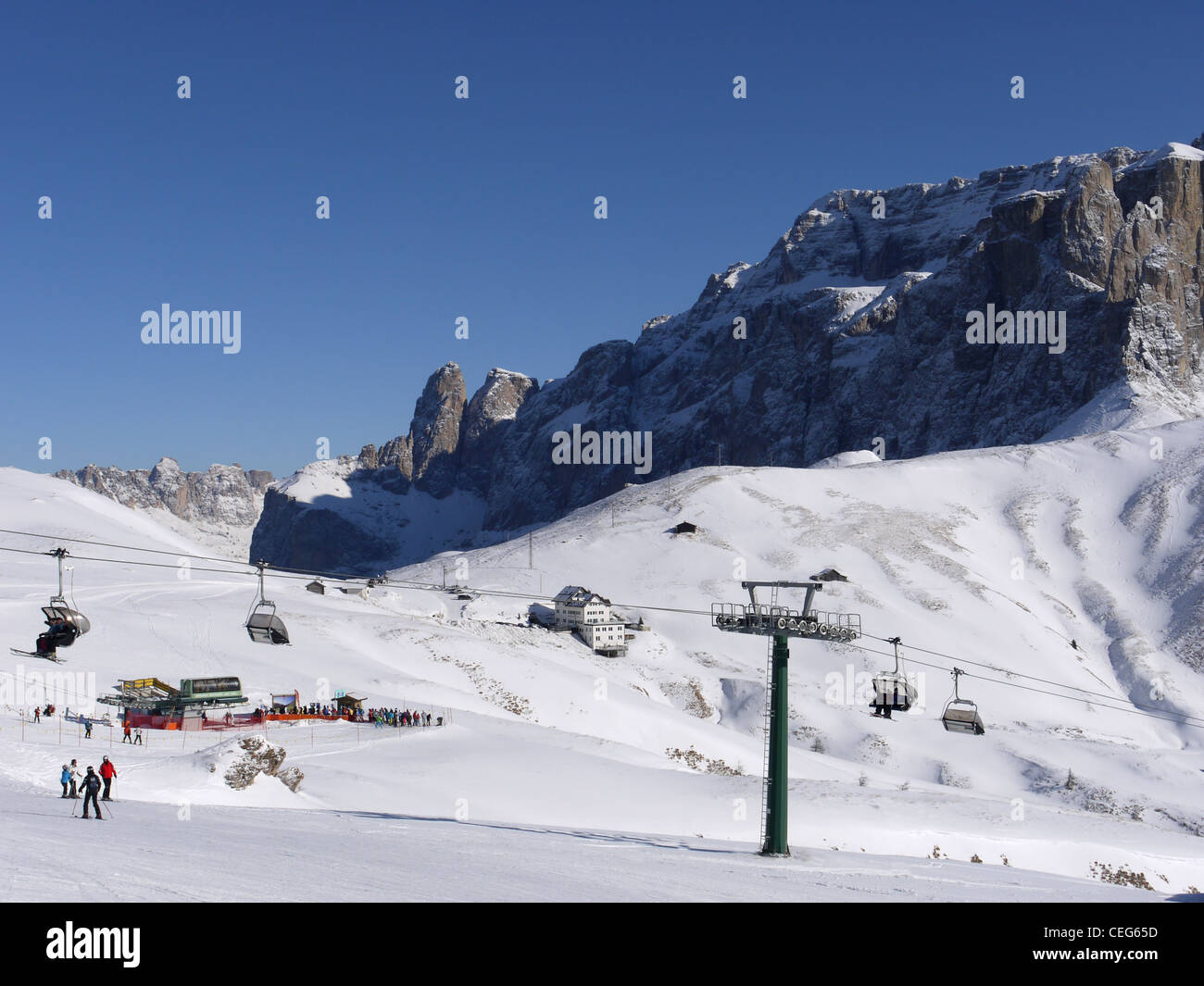Mountains on the Sella Ronda at Sella Joch / Passo Sella. Also the ...