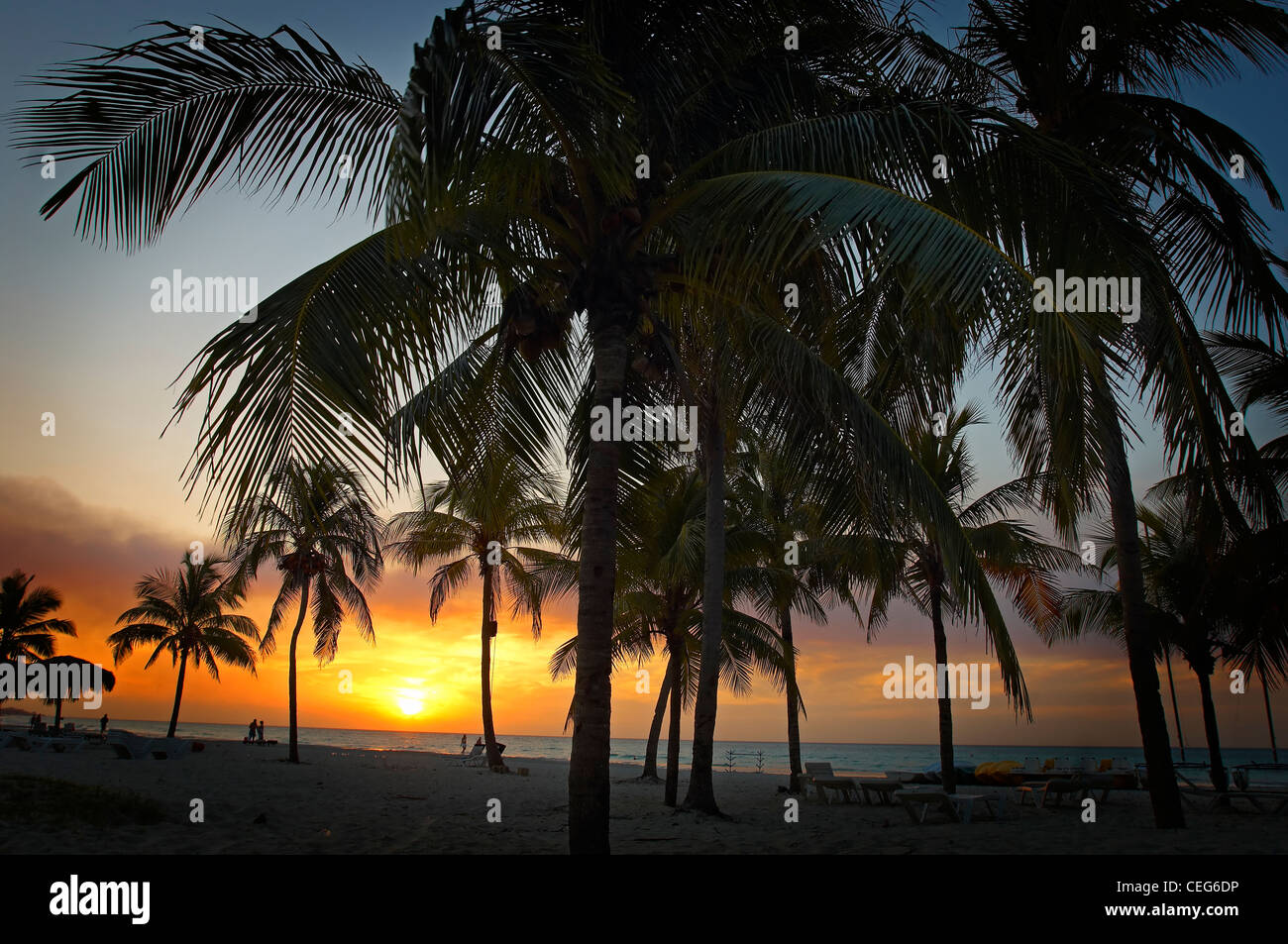 sunset on beach in Cuba Stock Photo - Alamy