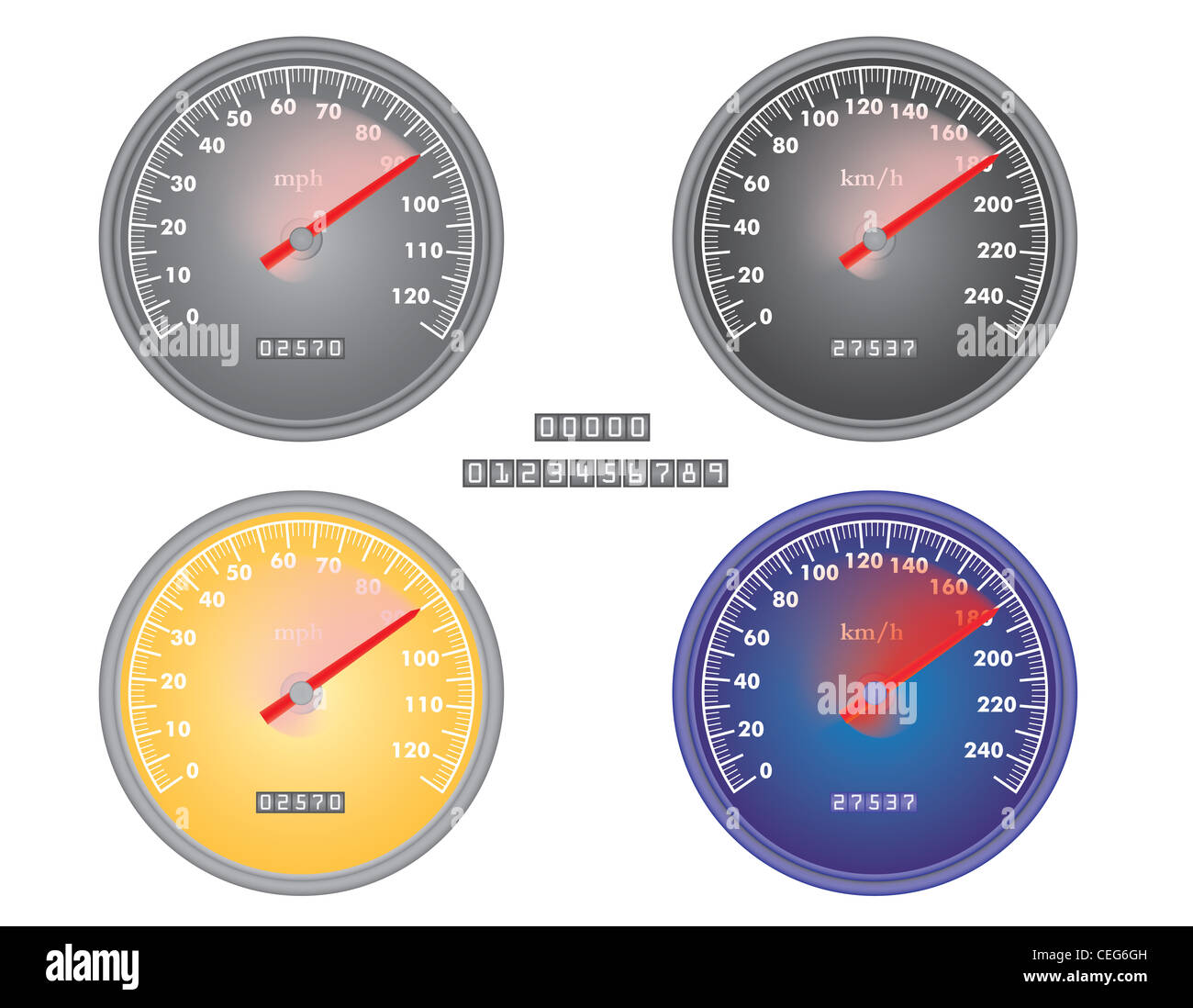 Car dashboard with speedometer Cut Out Stock Images & Pictures - Alamy