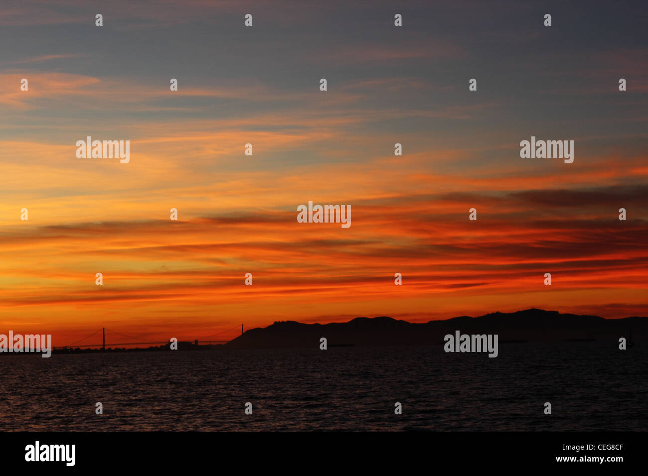 Golden gate Sunset Stock Photo - Alamy