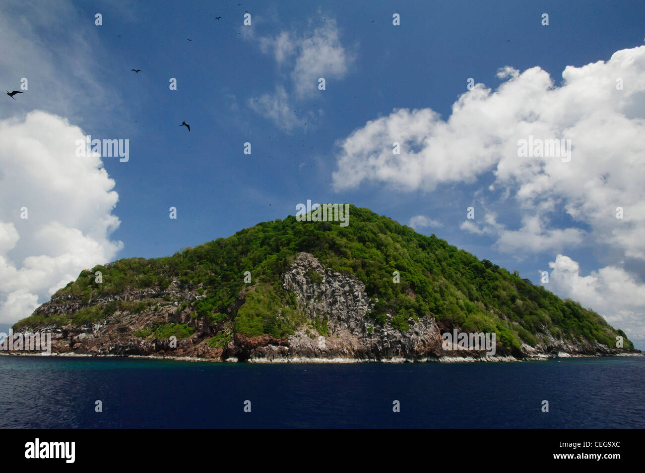 Gunung Api or Snake Island dormant Volcano in the middle of the Banda ...
