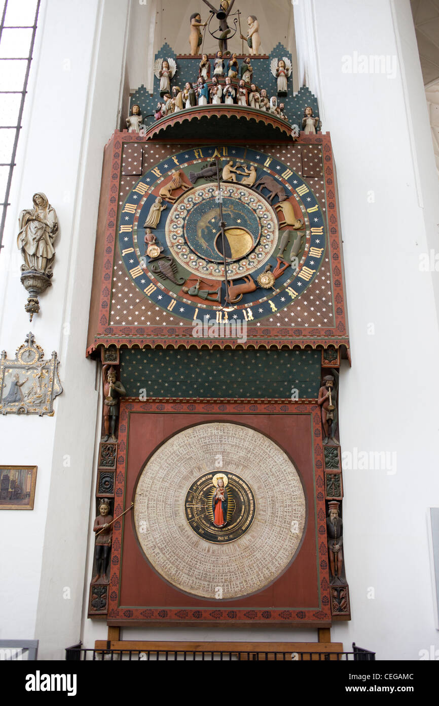Astronomical Clock in the St. Mary's Church, located in Gdansk, Poland ...