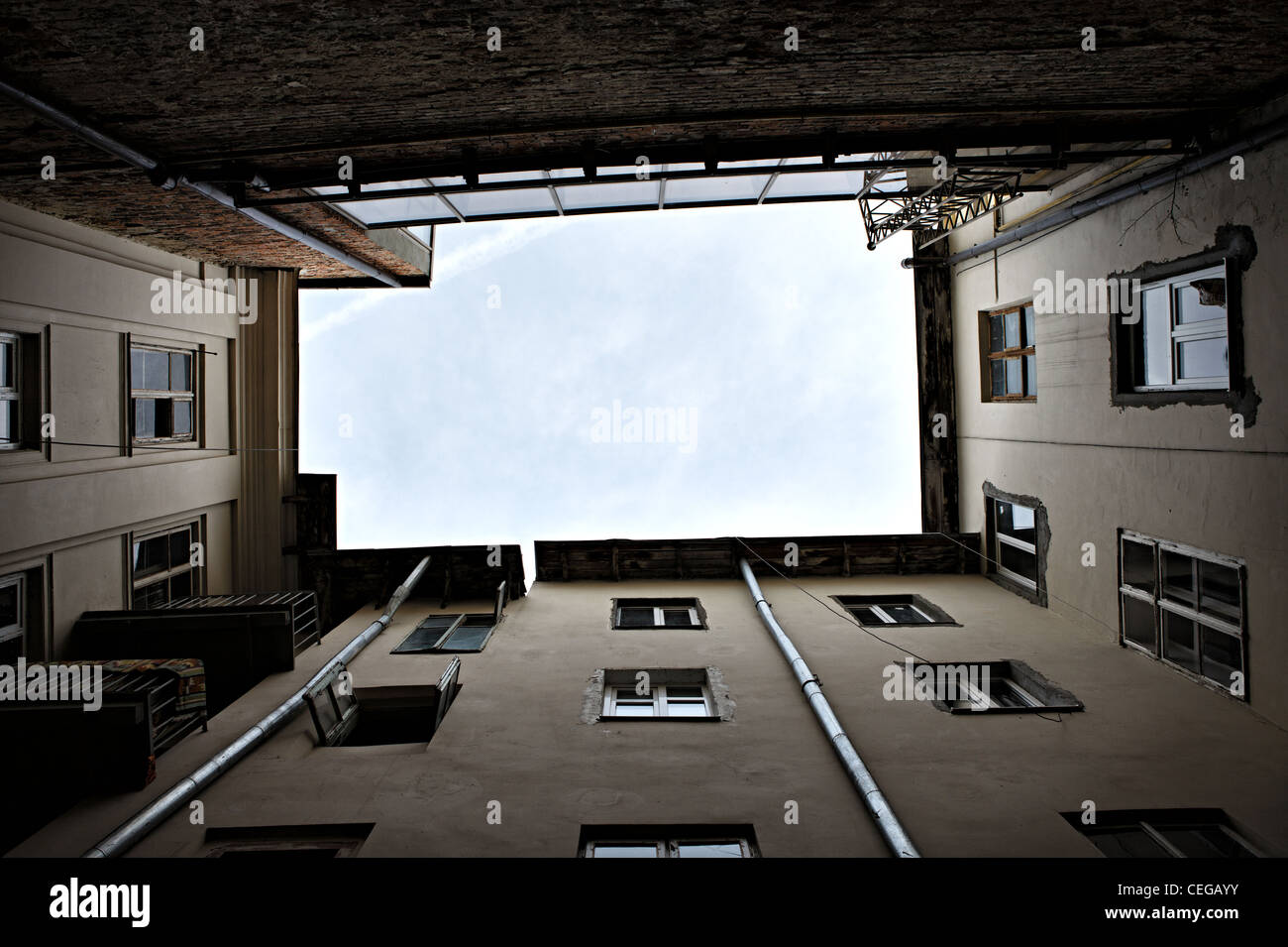 Courtyard of old buildings Stock Photo - Alamy