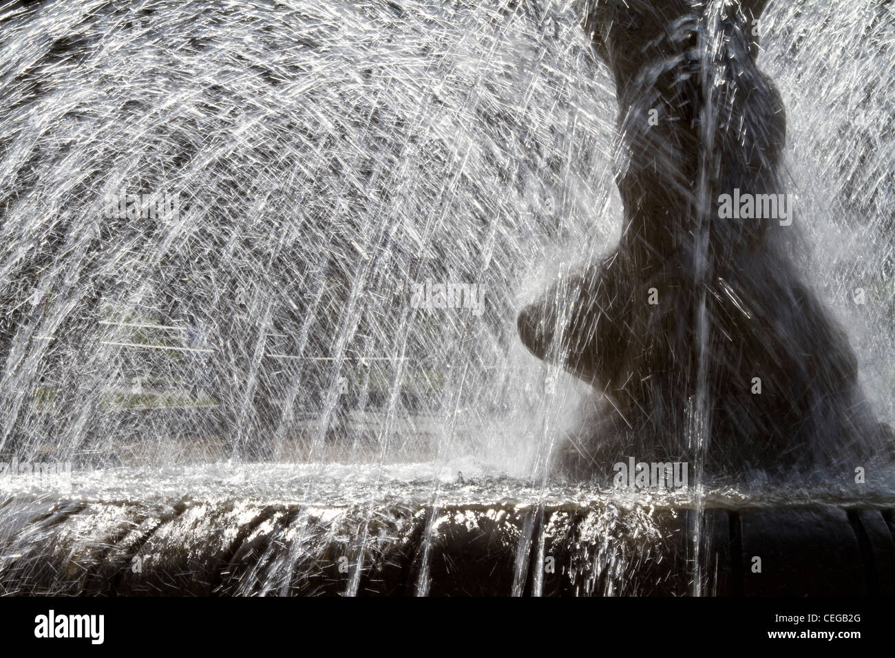 Rideout Fountain at Golden Gate Park, depicting a sabre-toothed tiger ...