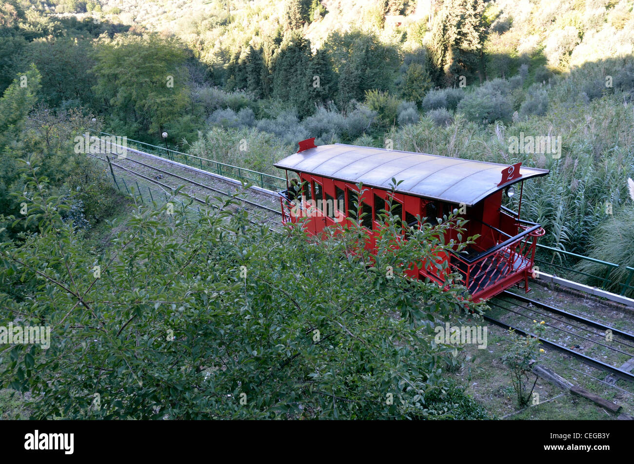 Funicular Railway from Montecatini Term to Montecatini Alto. Tuscany ...