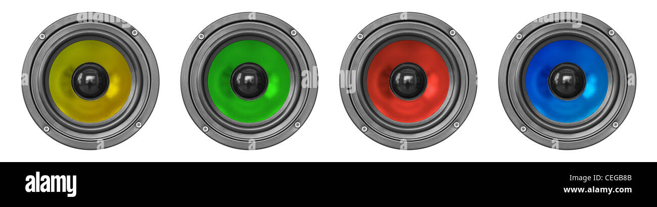 Loudspeakers set. Isolated on white background Stock Photo - Alamy
