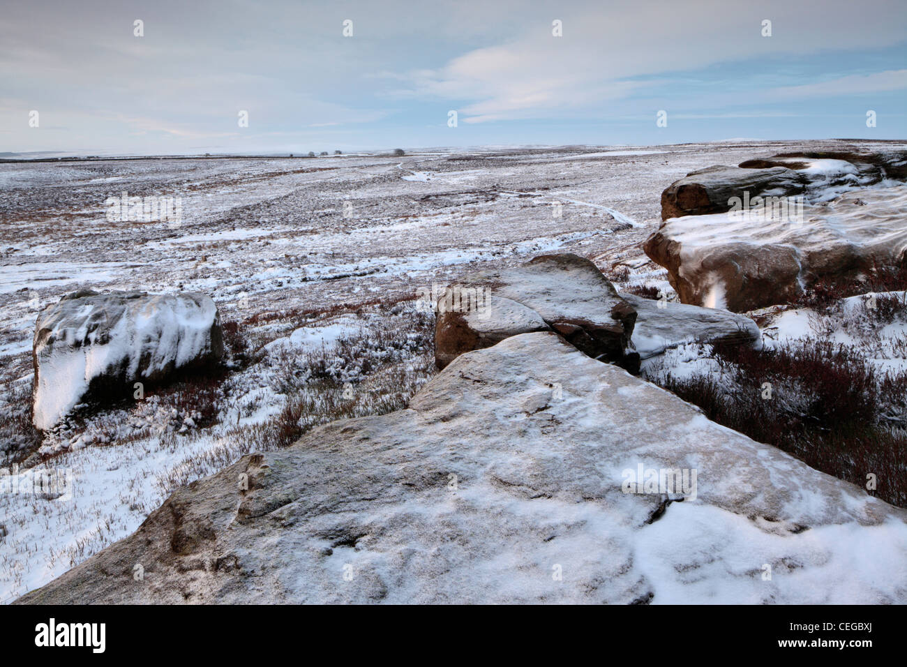 A crisp winter morning over Nidderdale as seen from High Crag Ridge ...
