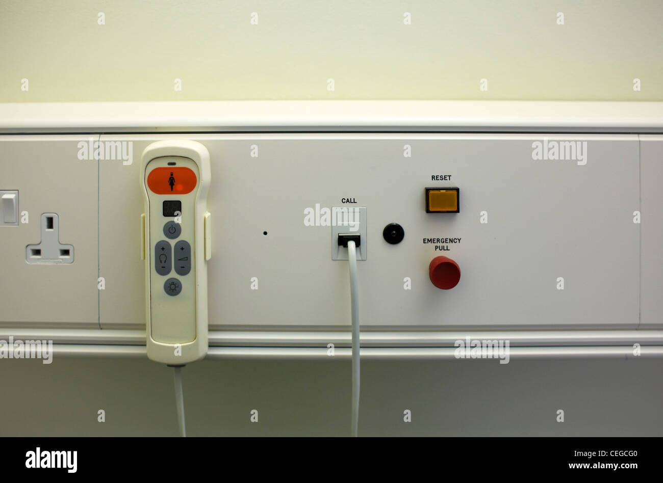 Hospital information panel including nurse calling Stock Photo - Alamy