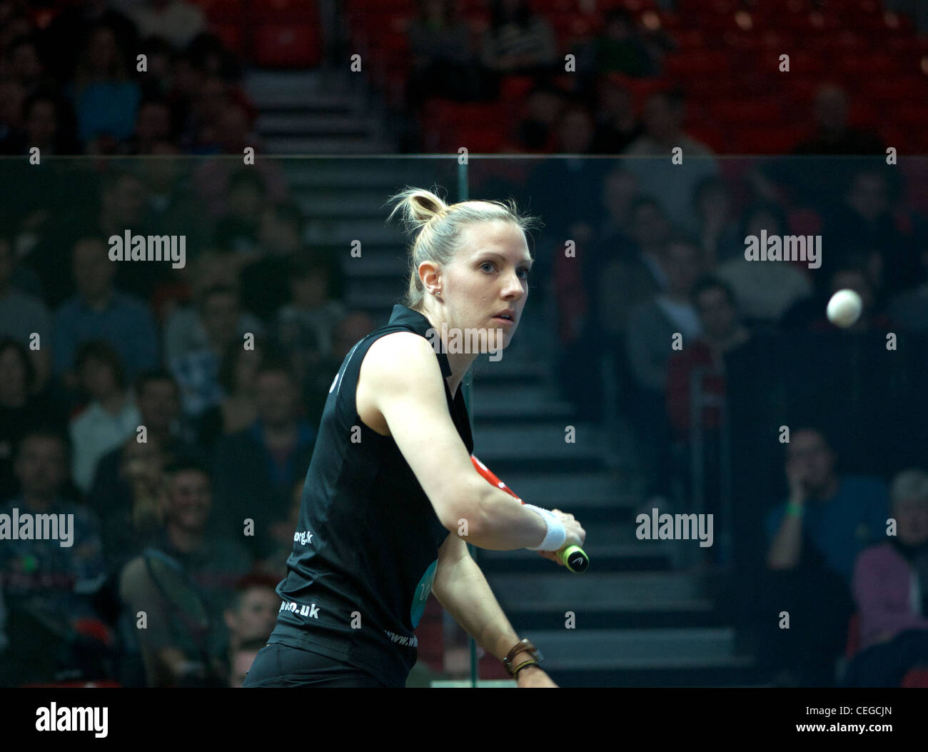 Laura Massaro defending and eventual championin in her semi-final match ...