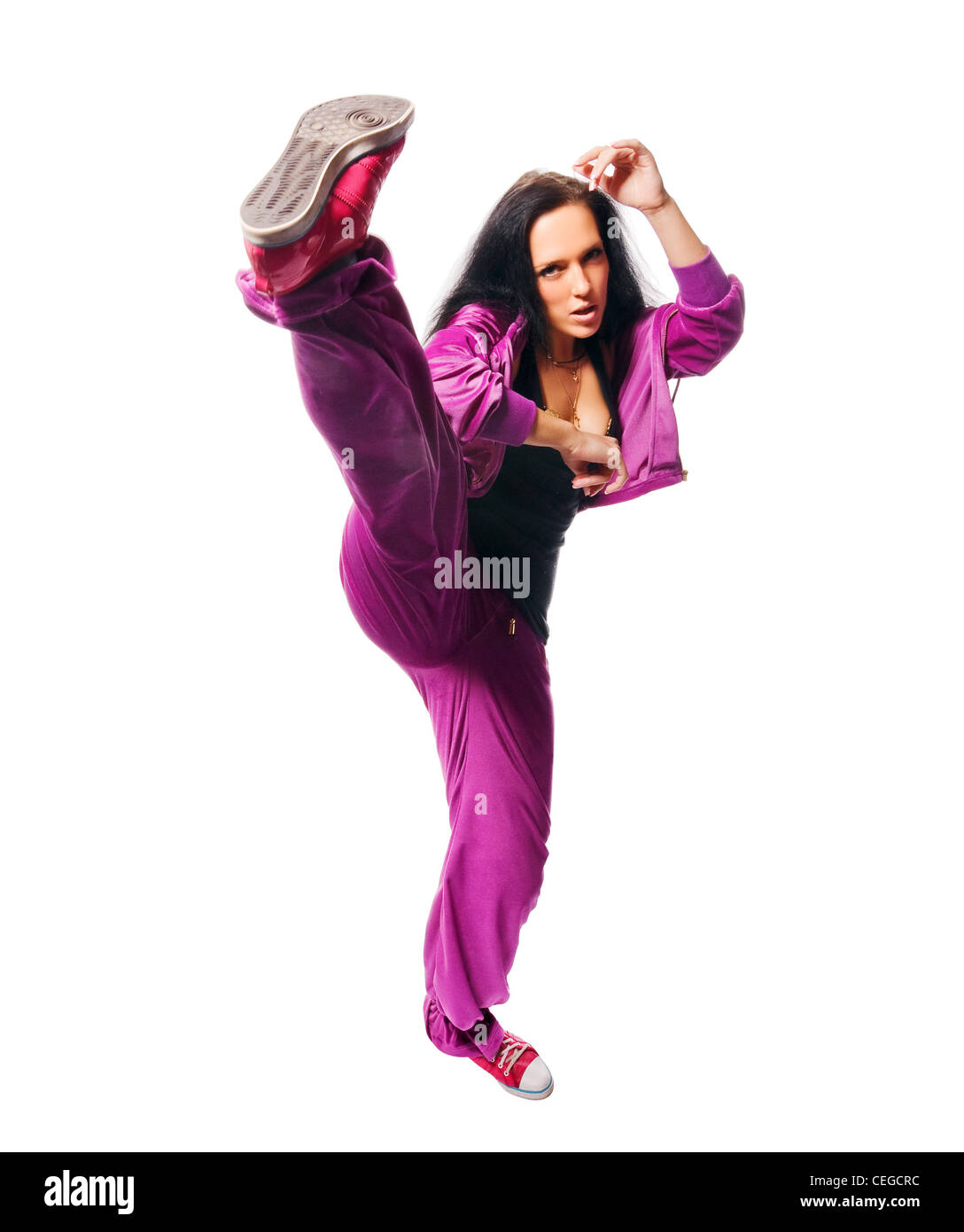 Beautiful dancer isolated on white Stock Photo - Alamy