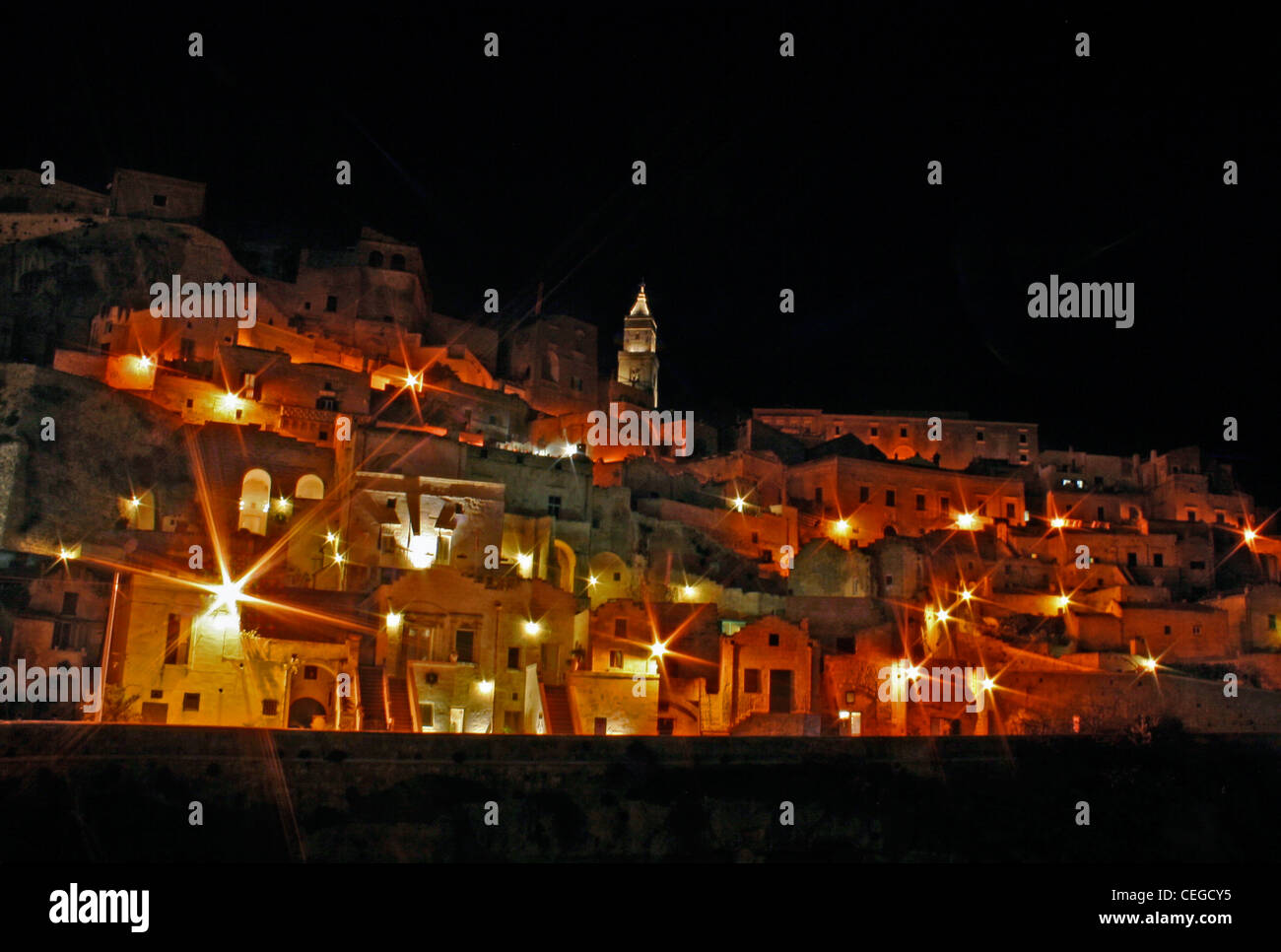 Matera at night (Landscape Stock Photo - Alamy