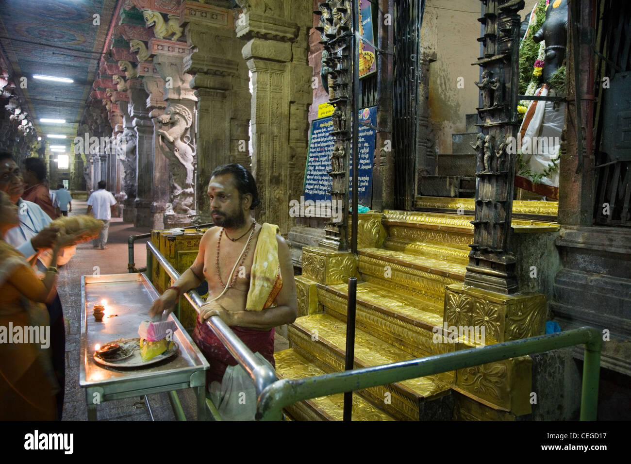 Meenakshi amman temple ceiling hi-res stock photography and images - Alamy