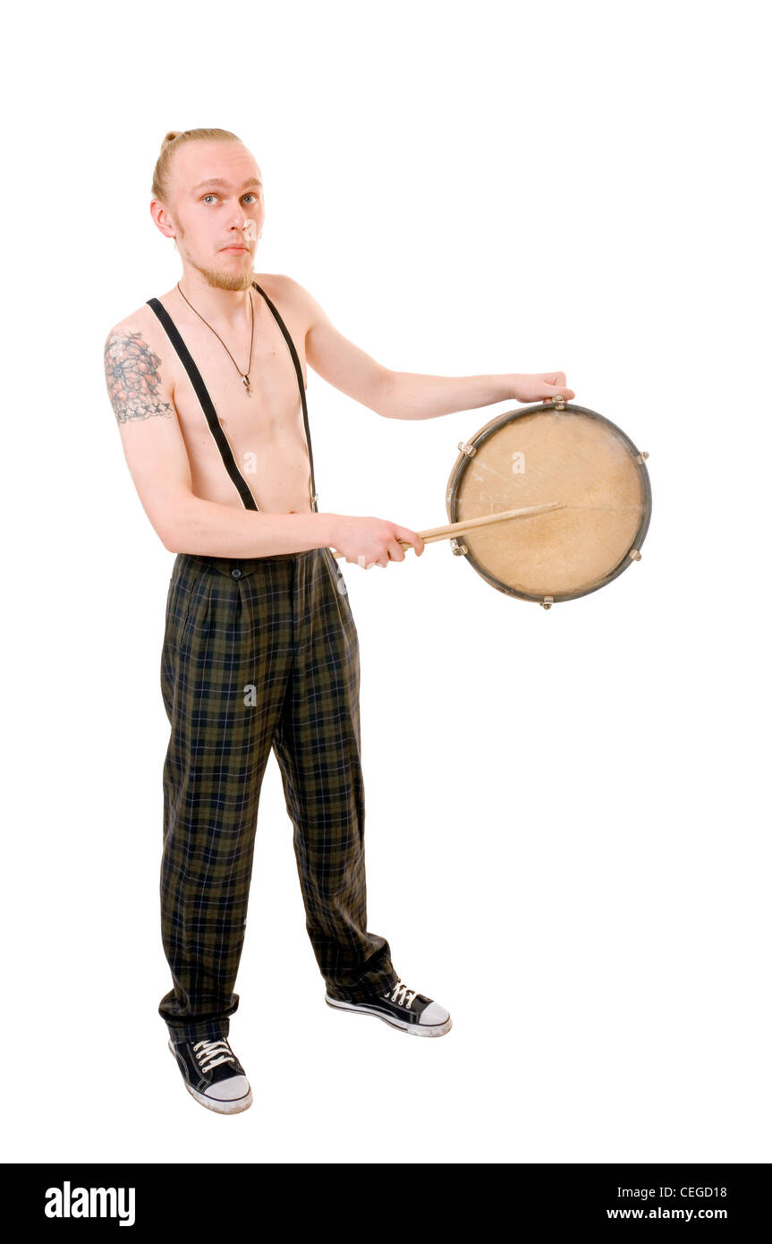 Man play drum on stage Cut Out Stock Images & Pictures - Alamy