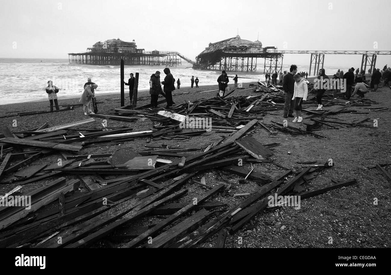 Pier damage Black and White Stock Photos & Images - Alamy
