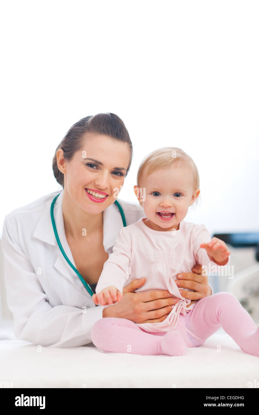 Portrait of happy pediatric doctor and baby Stock Photo - Alamy