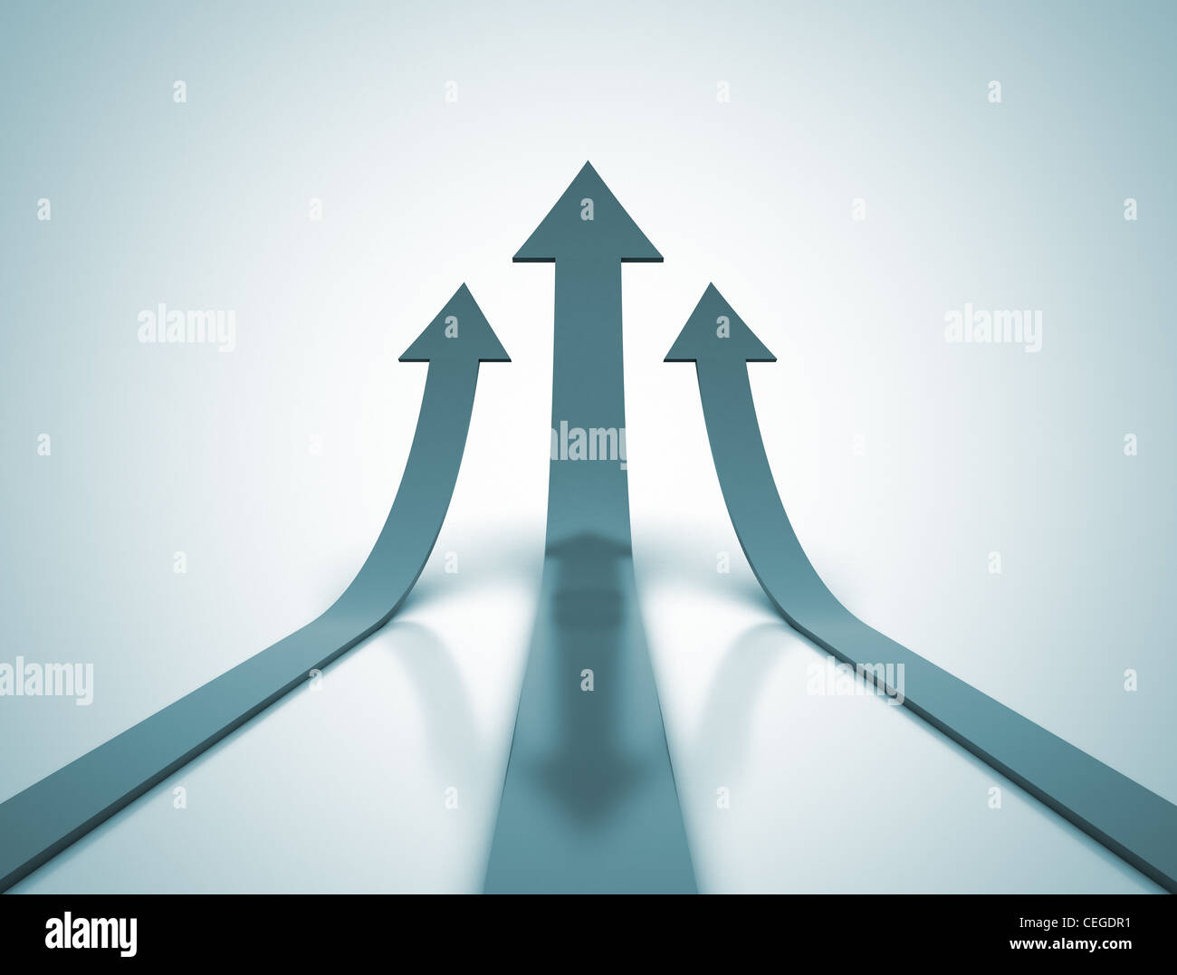 Three blue arrows going up Stock Photo - Alamy