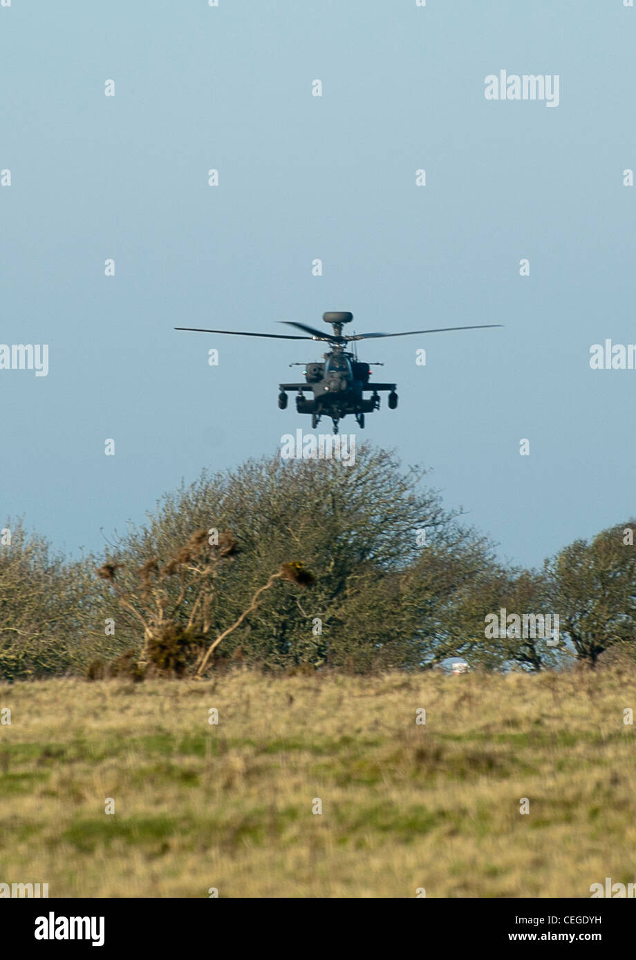 The Ah-64 Apache is a four-blade attack helicopter with reverse ...