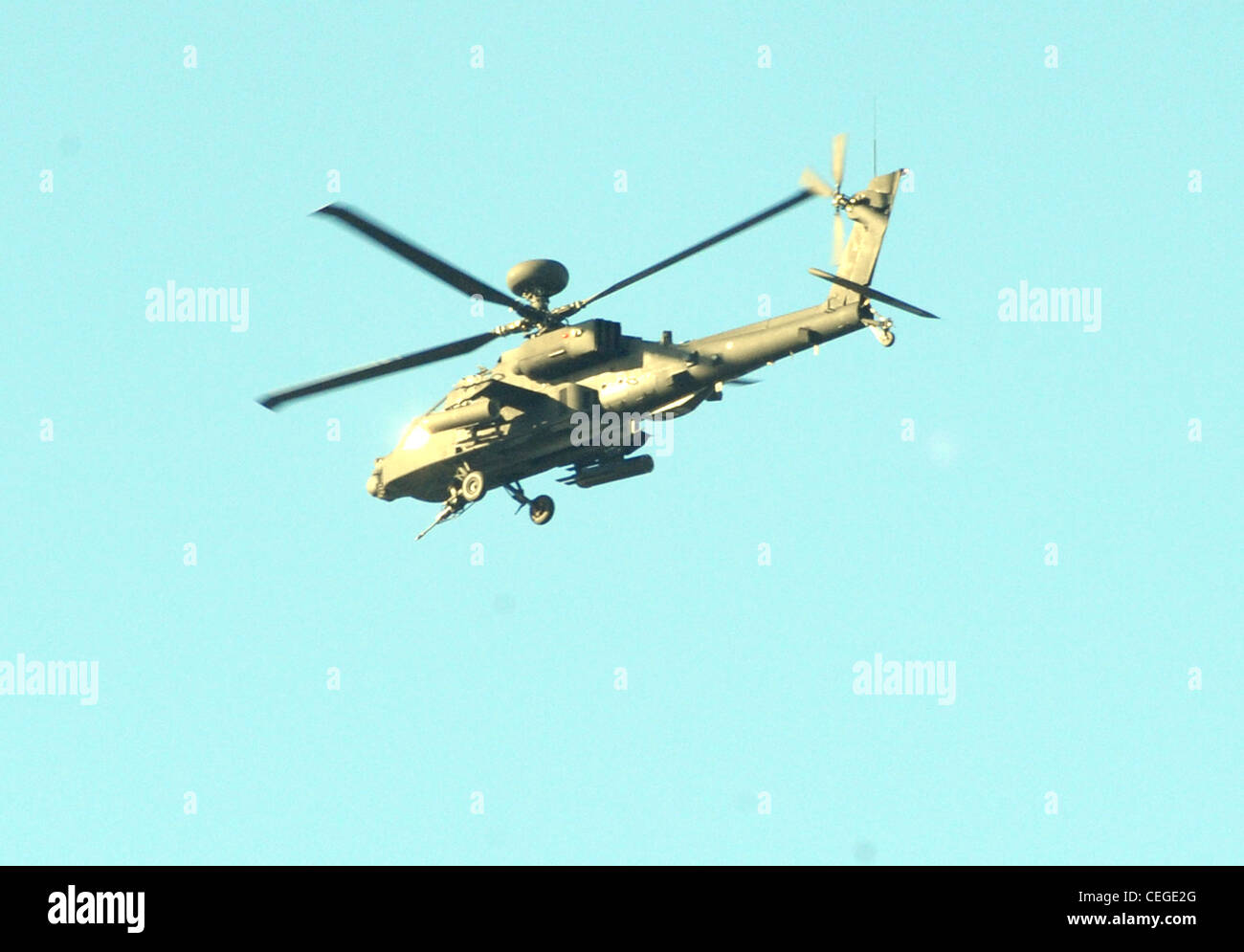 The Ah-64 Apache is a four-blade attack helicopter with reverse ...