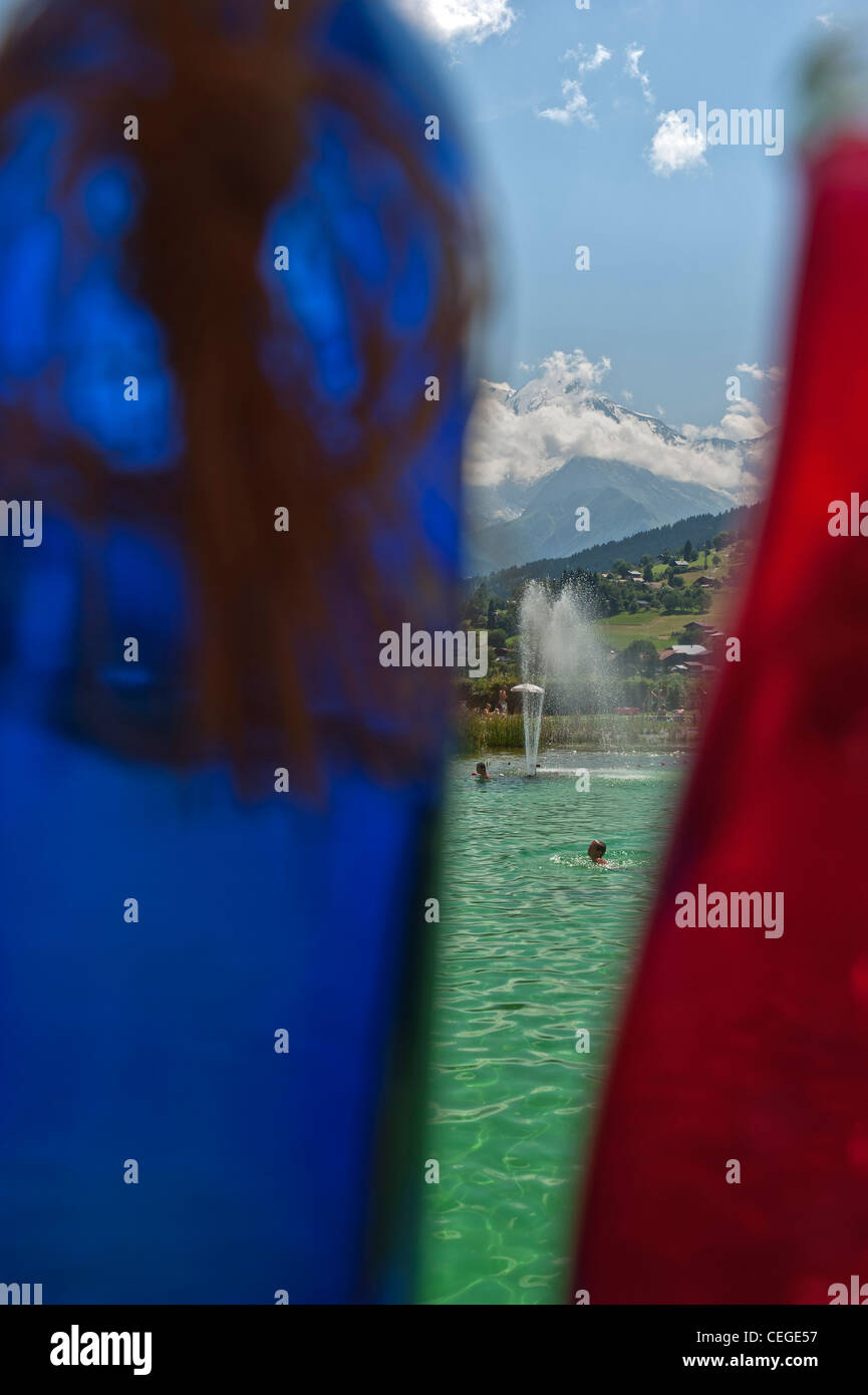 Ecological mountain Lake in Combloux Rhone Alps. France Stock Photo - Alamy