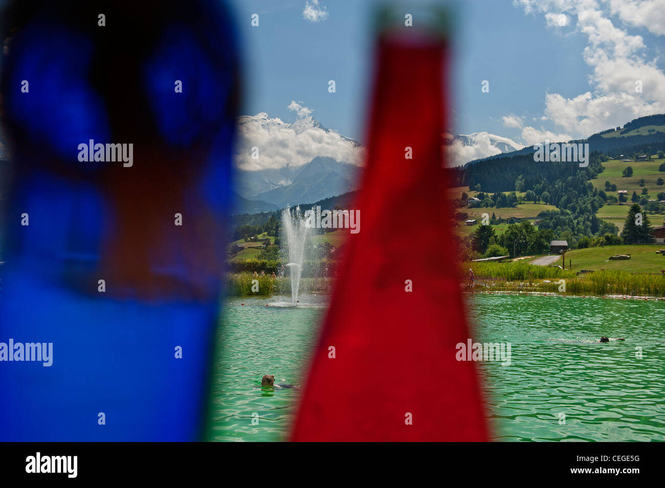 Ecological mountain Lake in Combloux Rhone Alps. France Stock Photo - Alamy