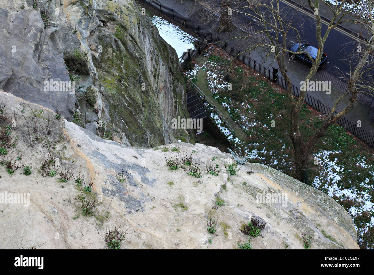 Nottingham Castle Walls, Nottinghamshire, East Midland, England Stock ...