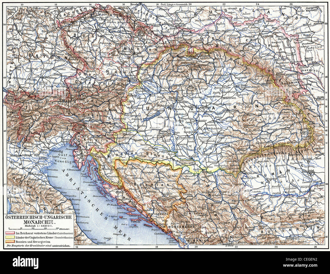Austro hungarian empire map hi-res stock photography and images - Alamy