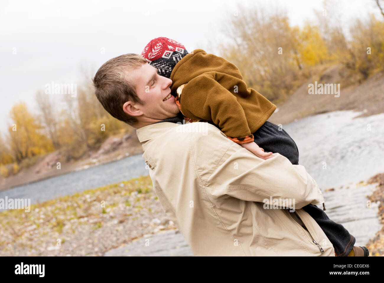 happy father and on outdoor Stock Photo - Alamy