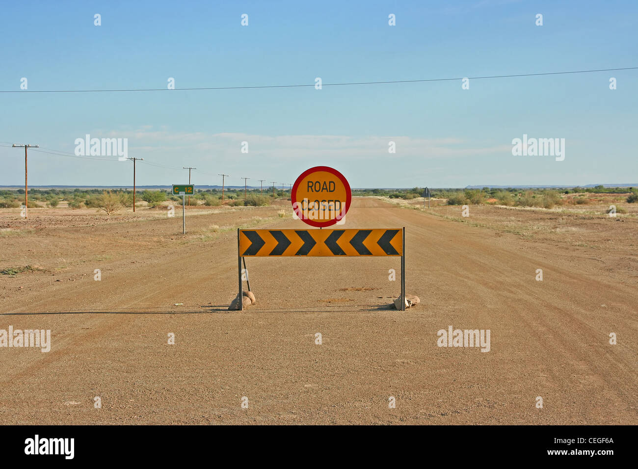 Closed Road in Africa Stock Photo - Alamy