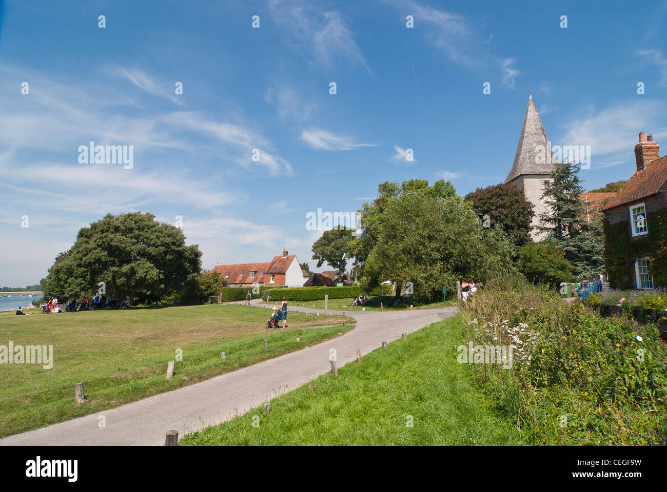 Holy Trinity Church at Bosham with the Meadow in front Stock Photo - Alamy