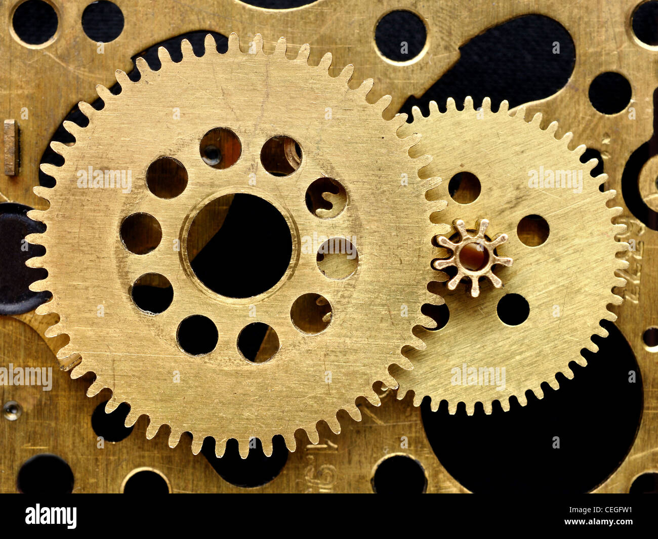 Old mechanism with gears closeup Stock Photo - Alamy