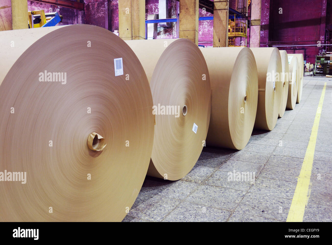 a paper manufacturing facility with large industrial machinery used for ...