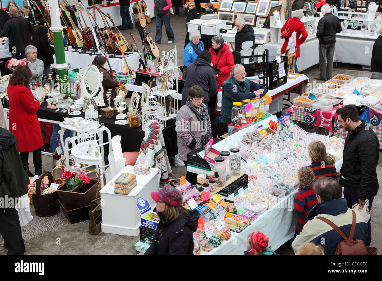 Flea market within Tynemouth railway station north east England UK ...