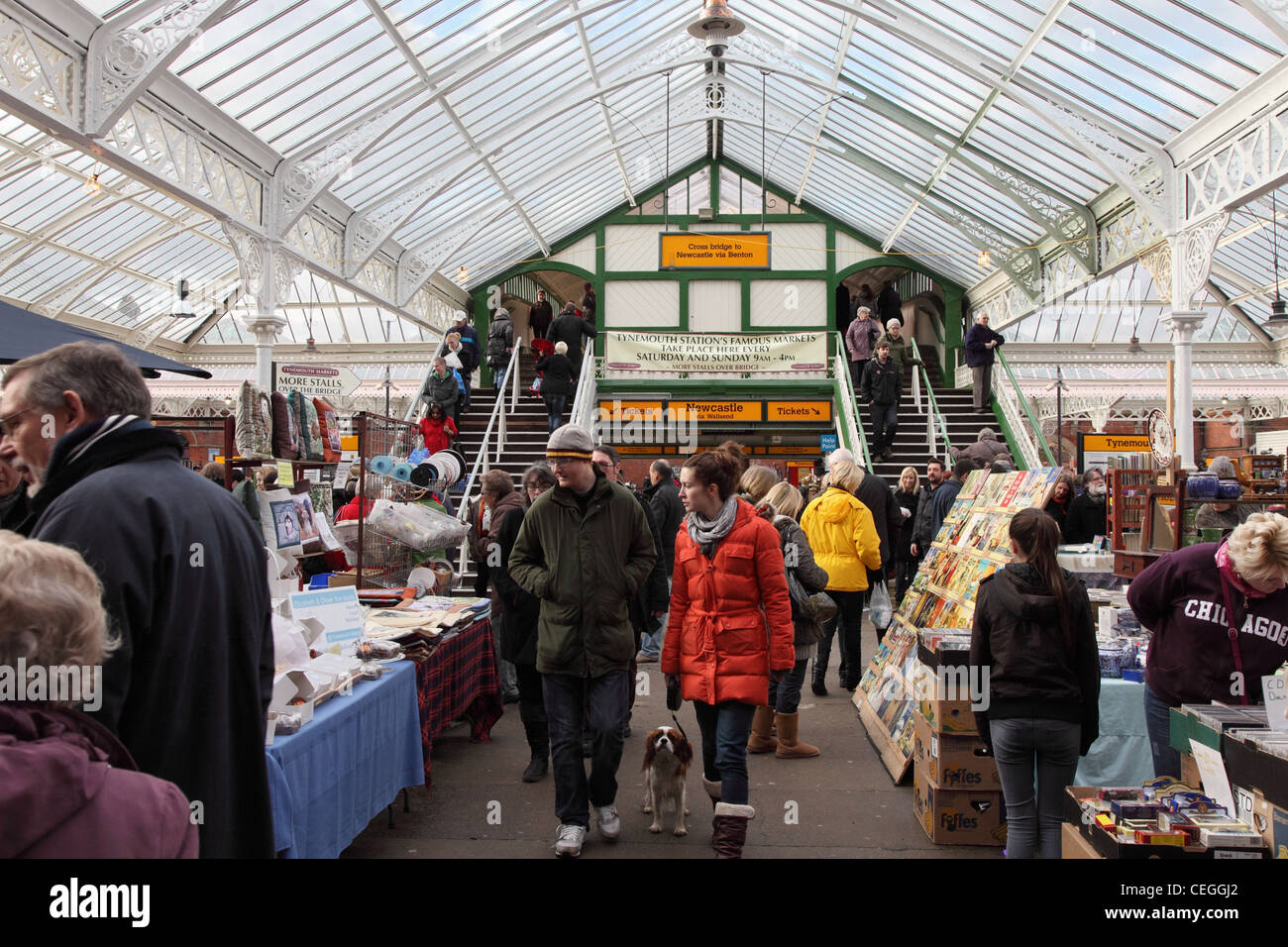 Flea market within Tynemouth railway station north east England UK ...