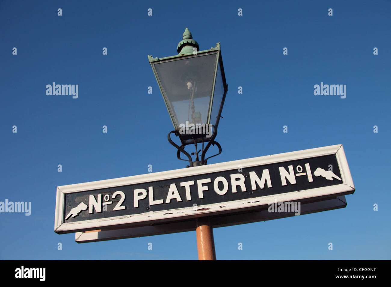 Old fashioned platform sign on Kidderminster Station Severn Valley ...